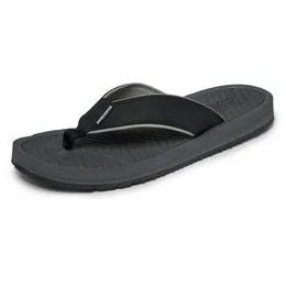 Zehentrenner Skechers "QUILL - BOARD VIEW", Herren, Gr. 44, schwarz, Lederimitat, Schuhe Zehentrenner, Sommerschuh, Strandschuh, Badeschuh mit Memory Foam
