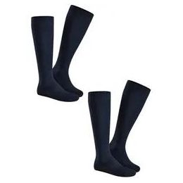 Kniestr&uuml;mpfe Hudson "Kniestrumpf Only 2-Pack", Damen, Gr. 39-42, blau (marine 0337), Obermaterial: 75% Baumwolle CO. 23% Polyamid PA. 2% Elasthan EL., Socken Kniestr&uuml;mpfe