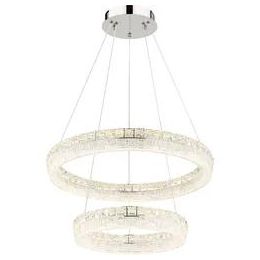 Globo LIGHTING H&auml;ngeleuchte "LAUREL", verchromt, 1, &Oslash; 60cm H: 120cm, 1 Stk., Leuchten, LED H&auml;ngeleuchte f&uuml;r Wohn- & Esszimmer Chrom, H&auml;ngeleuchte