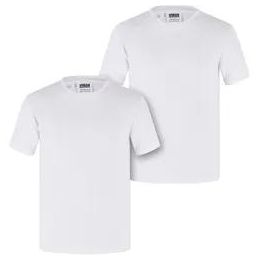 T-Shirt Urban Classics "Urban Classics Girls Stretch Jersey Tee 2-Pack", Damen, Gr. 134/140, wei&szlig; wei&szlig;, 95% Baumwolle, 5% Elasthan, unifarben, normal, Rundhals, Shirts T-Shirt