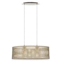 Eglo H&auml;ngeleuchte "SENDERO Pendellampe, Stahl und Holz, E27, IP20, Wohnzimmerlampe, Lampe", beige (nickel, matt ahorn), 2, H: 130cm, 1 Stk., Leuchten, H&auml;ngeleuchte, L77,5 x B25 x H130, nickel-matt, 2X60W exkl., H&auml;ngeleuchte