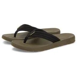 Zehentrenner Tommy Hilfiger "MOLDED HILFIGER LTH BEACH SANDAL", Herren, Gr. 46, schwarz, Textil, Schuhe Zehentrenner, Sommerschuh, Dianette, Flat mit dezentem Label