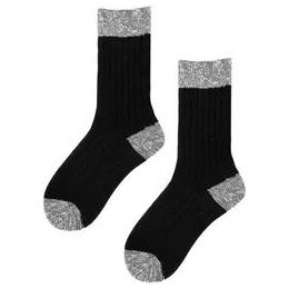 Socken Hudson "Socke Pebble", Damen, Gr. 39-42, schwarz (schwarz 0005), Obermaterial: 38% Polyacryl PAN. 36% Wolle WO. 14% Polyamid PA. 12% Baumwolle CO., Socken Socken