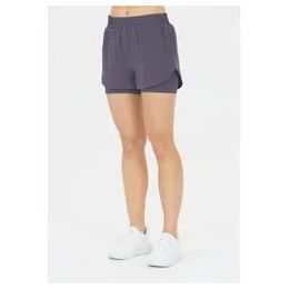 Shorts Endurance "Yarol", Damen, Gr. 34, EURO-Gr&ouml;&szlig;en, blau, 90% Polyester, 10% Elasthan, unifarben, kurz, Hosen Shorts, mit praktischer 2-in-1-Funktion