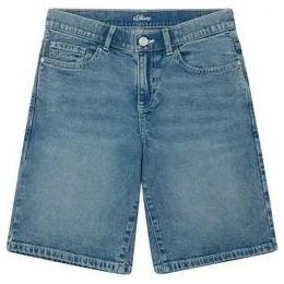 Jeansbermudas s.Oliver JUNIOR, Jungen, Gr. 170, N-Gr, blau used, Denim/Jeans, Obermaterial: 98% Baumwolle, 2% Elasthan, unifarben, normal kniefrei, Jeans, mit Stretch, f&uuml;r Girls