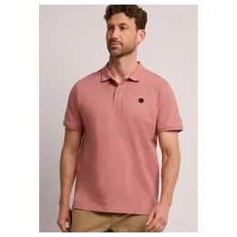 Poloshirt Street One MEN, Herren, Gr. M (40), sunrise rot, Web, 95% Baumwolle, 5% Elasthan, unifarben, normal normal, hoch geschlossener Ausschnitt, B&uuml;ndchen, Shirts, aus Baumwolle mit Stretchante