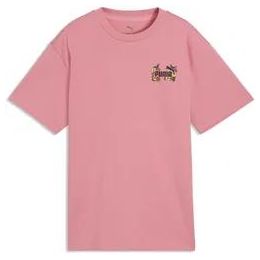 T-Shirt Puma "MID 90s Relaxed Graphic T-Shirt M&auml;dchen", Jungen, Gr. 176, wild pink, Obermaterial: 100% Baumwolle. Rippe: 80% Baumwolle, 20% Polyester, relaxed fit, Rundhals, Shirts T-Shirt