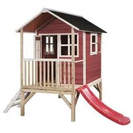 Spielturm EXIT "Loft 300", rot (rot, wei&szlig;, natur), Spielt&uuml;rme, KinderB:269cm H:215cm T:190cm, Holz, BxTxH: 185x260x255 cm, B:269cm H:215cm T:190cm