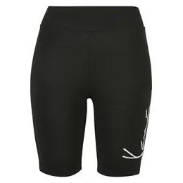Stoffhose Karl Kani "Karl Kani Damen SIGNATURE CYCLING SHORTS BLK", Damen, Gr. XS, US-Gr&ouml;&szlig;en, schwarz, 95% Baumwolle, 5% Elasthan, unifarben, skinny fit, Hosen Stoffhose
