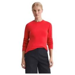Marc O'Polo Langarmshirt MARC O'POLO "aus Slub Jersey", Damen, Gr. XL, bright rot, Obermaterial: 100% Baumwolle, unifarben, Basic, regular fit, normaler Saum, Shirts Langarmshirt