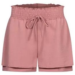 Shorts CLOUD 5IVE "CLOUD 5IVE Musselin Shorts 2-Lagig mit Gummibund", Damen, Gr. XXL, US-Gr&ouml;&szlig;en, rosa, 95% Polyester, 5% Elasthan, unifarben, loose fit, Hosen Shorts