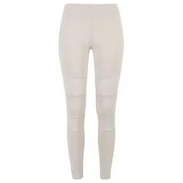 Leggings Urban Classics "Urban Classics Damen Ladies Tech Mesh Leggings", Damen, Gr. XL, US-Gr&ouml;&szlig;en, warmgrau, 80% Polyamid, 20% Elasthan, unifarben, slim fit, Hosen Leggings