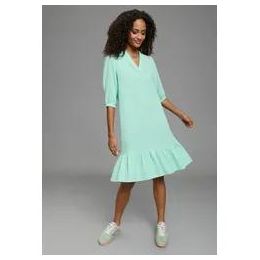 Sommerkleid Laura Scott, Damen, Gr. 42, N-Gr, mint, Web, Obermaterial: 100% Baumwolle, unifarben, klassisch kniebedeckend, mit Gummizug, Kleider Sommerkleid, kniebedeckend, f&uuml;r Casualmode und Partymode, aus Baumwoll-Musselin