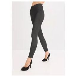Thermoleggings bonprix "Thermo Leggings in Jeansoptik", Damen, Gr. 56/58 (XXXL), N-Gr, schwarz (schwarz meliert), Obermaterial: 95% Polyester, 5% Elasthan, Hosen, aus Polyester, w&auml;rmend, mit Elasthan-Anteil, in Jeansoptik