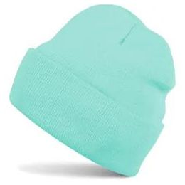 Strickm&uuml;tze styleBREAKER "Kinder Strickm&uuml;tze mit Krempe", Jungen, gr&uuml;n (mint), Obermaterial: 100% Polyacryl PAN., Modisch, M&uuml;tzen Strickm&uuml;tze