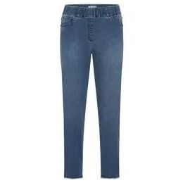 Bequeme Jeans RAPHAELA BY Brax "Style CAVINA FRINGE", Herren, Gr. 54K (27), Kurzgr&ouml;&szlig;en, jeans, Denim/Jeans, 50% Baumwolle, 40% Lyocell, 7% Elastomultiester, 3% Elasthan, Jeans
