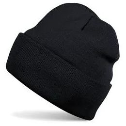 Strickm&uuml;tze styleBREAKER "Kinder Strickm&uuml;tze mit Krempe", Jungen, schwarz, Obermaterial: 100% Polyacryl PAN., Modisch, M&uuml;tzen Strickm&uuml;tze