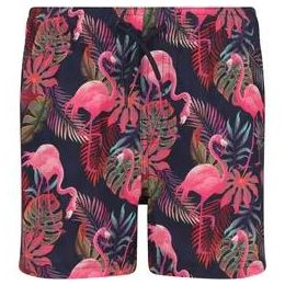 Badeshorts ZIGZAG "Soda", Kinder, Gr. 128, EURO-Gr&ouml;&szlig;en, schwarz (pink, schwarz), Elasthan, Polyamid, mehrfarbig, Badehosen Badeshorts, im stylischen Print-Design