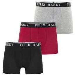 Boxershorts FELIX HARDY "3er-Pack Boxershorts", Damen, Gr. M, schwarz, rot, hellgrau, 97% Baumwolle, 3% Elasthan, Unterhosen