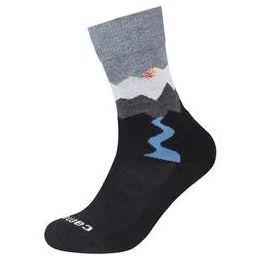 Wandersocken Camano "Socken 1er Pack", Damen, Gr. 43-46, schwarz, 74% Wolle, 18% Polyamid, 4% Polyester, 3% Polyacryl, 1% Elasthan, gemustert, Socken, 1er Pack Mesh-Bel&uuml;ftung f&uuml;r ein perfektes Fu&szlig;klima