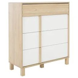 Kommode GAMI "ARIA", kastanie natur nachbildung, uni wei&szlig;, B:94cm H:107cm T:41cm, Holzwerkstoff, Sideboards, Kommode, Eine praktische Kommode mit 4 gro&szlig;en Schubladen.