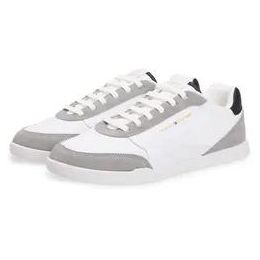 Slip-On Sneaker Tommy Hilfiger "LOPRO LTH MIX RWB", Herren, Gr. 44, wei&szlig;, grau, Lederimitat, Veloursleder, Schuhe, Freizeitschuh, Halbschuh, Schl&uuml;pfschuh mit Kontrastbesatz an der Ferse