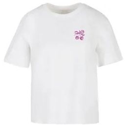 T-Shirt MISS TEE "Miss Tee Lucky Girl Syndrome Tee", Damen, Gr. 3XL, wei&szlig;, 100% Baumwolle, bedruckt, oversize, Rundhals, Shirts T-Shirt