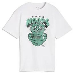 Trainingsshirt Puma "Flagrant Foul Relaxed Basketball-T-Shirt Jungen", Kinder, Gr. 176, wei&szlig;, Obermaterial: 100% Baumwolle. Rippe: 71% Baumwolle, 29% Polyester, bedruckt, relaxed fit, Rundhals, Shirts