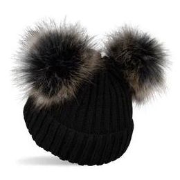 Bommelm&uuml;tze styleBREAKER "Kinder Bommelm&uuml;tze mit zwei Bommel", Jungen, schwarz, 100% Polyacryl PAN., Modisch, M&uuml;tzen