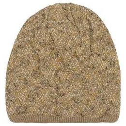 Strickm&uuml;tze styleBREAKER "Strick Beanie M&uuml;tze Dreieck Bunt mit Thermo-Fleece", Damen, braun (braun, beige), 75% Polyacryl PAN. 15% Polyamid PA. 10% Wolle WO., Modisch, M&uuml;tzen Strickm&uuml;tze