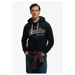 Kapuzensweatshirt Superdry "VL CLASSIC HOOD", Herren, Gr. XXL, eclipse navy, angeraute Sweatware, Obermaterial: 100% Baumwolle, bedruckt, regular fit normal, Rundhals, Rippb&uuml;ndchen, Sweatshirts, mit klassischem Vintage-Logo Print