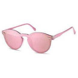 Sonnenbrille styleBREAKER "Monoglas Sonnenbrille Shield Brille UV400", Damen, rosa (gestell rose, glas pink verspiegelt), Modisch, Sonnenbrillen Sonnenbrille