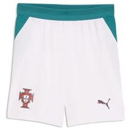 Sporthose Puma "Portugal 2026 Shorts Jugendliche", M&auml;dchen, Gr. 176, Normalgr&ouml;&szlig;en, wei&szlig; gr&uuml;n lagoon, Obermaterial: 100% Polyester. Besatz: 88% Polyester, 12% Elasthan. Einsatz: 100% Polyester, unifarben, regular fit, Hosen Sporthose