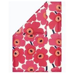 Bettbezug Marimekko "UNIKKO", rot, B:140cm L:200cm, Perkal (Bio-Baumwolle), Obermaterial: 100% Baumwolle, Bettbez&uuml;ge, aus ungebleichter Baumwolle gefertigt