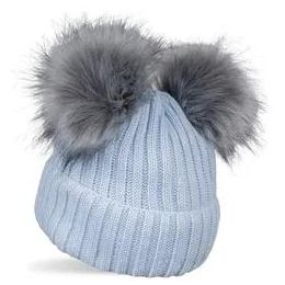 Bommelm&uuml;tze styleBREAKER "Kinder Bommelm&uuml;tze mit zwei Bommel", Jungen, blau (hellblau), 100% Polyacryl PAN., Modisch, M&uuml;tzen
