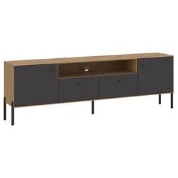 Lowboard OTTO HOME, wei&szlig;, neutral, B:180cm H:60,2cm T:40cm, Holzwerkstoff, MDF, Melamin, PVC, Sideboards, Lowboard, Lowboard, Breite 180 cm, mit geriffelten Fronten, auf Metallf&uuml;&szlig;en