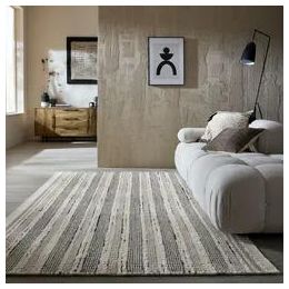Teppich FLAIR RUGS "VEYA STRIPE", nat&uuml;rlich, B:140cm H:0mm L:200cm, Oberfl&auml;che: 59% Wolle, 25% Polyester, 16% Synthetik. R&uuml;ckseite: 59% Wolle, 25% Polyester, 16% Synthetik, Teppiche, Teppich