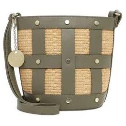 Beuteltasche Tamaris "Beutel TAS Kirsti", Damen, Gr. B/H/T: 23cm x 21cm x 14cm 0, gr&uuml;n (khaki 910), Polyurethan, Taschen Beuteltasche