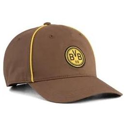 Flex Cap Puma "Borussia Dortmund KING Cap Unisex", Damen, Gr. onesize, braun (haute coffee matte gold braun beige), Obermaterial: 100% Baumwolle. Futter Vorderteil: 100% Baumwolle. Unter Schirm: 100% Baumwolle, unifarben, Caps