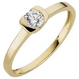 Fingerring OROLINO "333/- Gelbgold glanz synth. Zirkonia" Gr. 56, gelb, Fingerringe, Damen, 056 (17,8), Gold, Fingerring