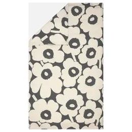 Bettbezug Marimekko "UNIKKO", grau, B:140cm L:200cm, Perkal (Bio-Baumwolle), Obermaterial: 100% Baumwolle, Bettbez&uuml;ge, aus ungebleichter Baumwolle gefertigt