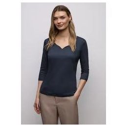 3/4-Arm-Shirt Street One, Damen, Gr. 34, shadowed navy, Web, Obermaterial: 50% Baumwolle, 50% Modal; Futter: 100% Baumwolle, unifarben, normal normal, Rundhals, abgesteppt, Shirts 3/4-Arm-Shirt, Jersey