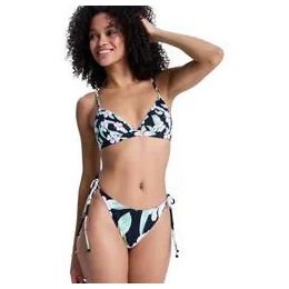 Triangel-Bikini-Top Roxy "Printed Essentials Tanga High Leg", Damen, Gr. XXL, Cup B, anthrazit spring charming, Obermaterial: 85% Microfaser, 15% Elasthan;, Bikini-Oberteile