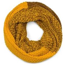Strickschal styleBREAKER "2-Farbiges Ombr&eacute; Strick Loop", Damen, gelb (curry, braun), Obermaterial: 85% Polyacryl PAN. 15% Polyamid PA., Modisch, Modet&uuml;cher