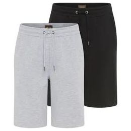 MAN'S WORLD Sweatshorts MAN'S WORLD, Herren, Gr. L (52/54), N-Gr, grau meliert, angeraute Sweatware, Obermaterial: 60% Baumwolle, 40% Polyester, unifarben, Basic, knielang, Hosen Sweatshorts