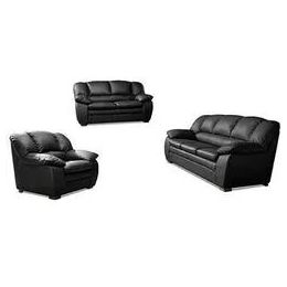 Polstergarnitur COTTA "Casino, Sofa Set, 3-2-1 Sitzer, Wohnzimmer Garnitur", schwarz, H:88cm T:92cm, FSC-zertifizierter Holzwerkstoff, Sitzm&ouml;bel-Sets, Sessel, 2-Sitzer, 2,5-Sitzer, hohe R&uuml;ckenlehne