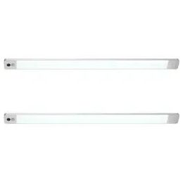 Hanseatic LED Unterbauleuchte "LUBLUGHK223", aluminiumfarben, 1, H: 1cm, 2 Stk., Leuchten, 2er-Set, 60 cm, 550 lm, Akkubetrieb, Bewegungsmelder, dimmbar, 4000 K