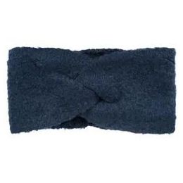 Stirnband styleBREAKER "Feinstrick Stirnband meliert mit Twist Knoten", Damen, blau (dunkelblau), Obermaterial: 80% Viskose CV. 20% Wolle WO., Modisch, M&uuml;tzen Stirnband