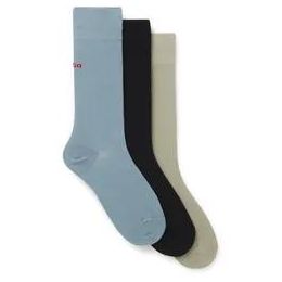 Businesssocken HUGO UNDERWEAR "3P RS UNI CC", Herren, Gr. 39-42, light, pastel blau 456, Baumwollmischung, elastisch, Socken, mit kontrastfarbenen HUGO Logo-Schriftzug
