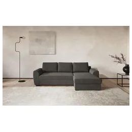 Ecksofa COTTA "Drift L-Form", grau (anthrazit), B:253cm H:86cm T:154cm, 96% POLYESTER (PES) 4% POLYAMID(PA), Sofas, Ecksofa, optional auch mit Schlaffunktion, Wellenunterfederung